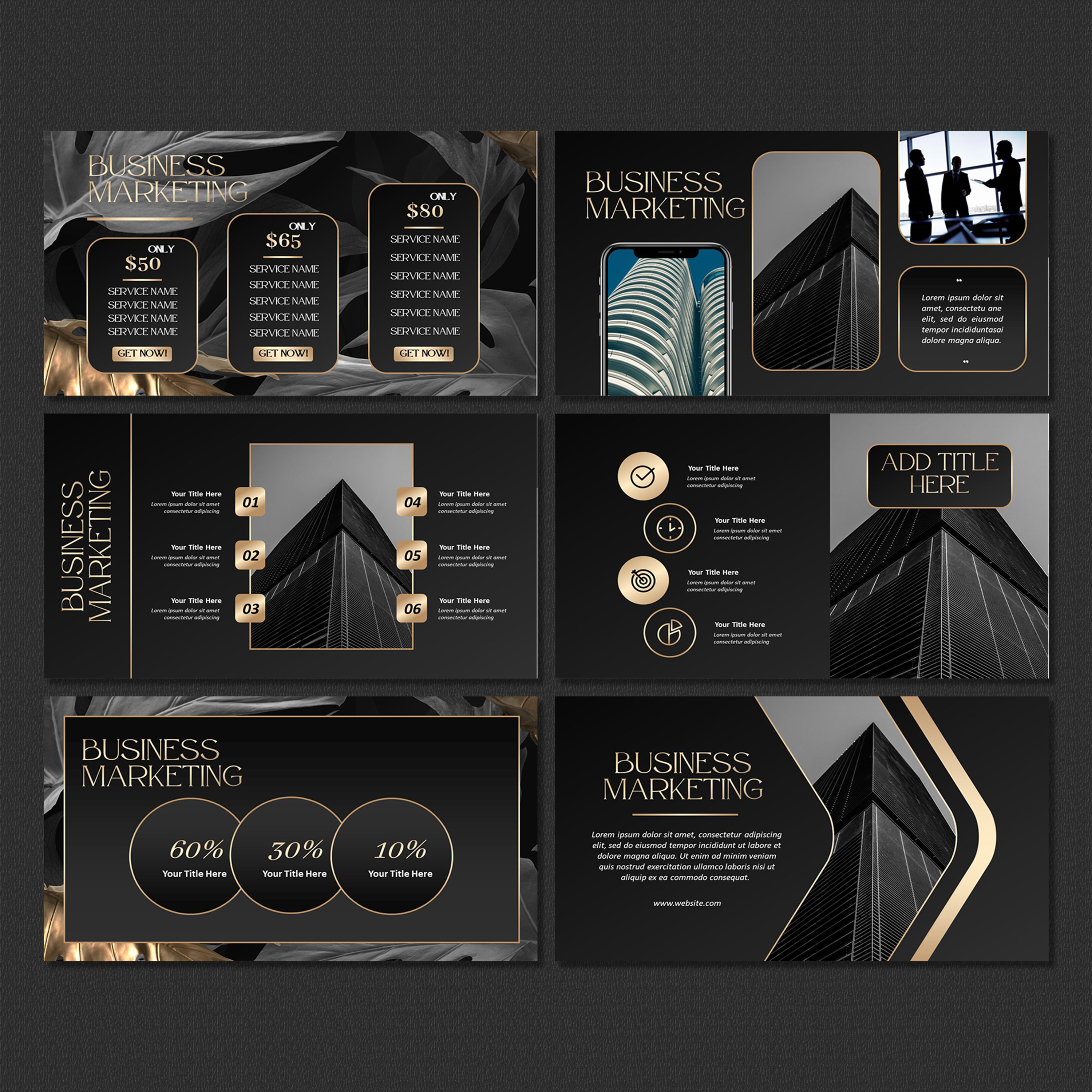 Luxury Powerpoint Template PPT Black and Gold Business Presentation ...
