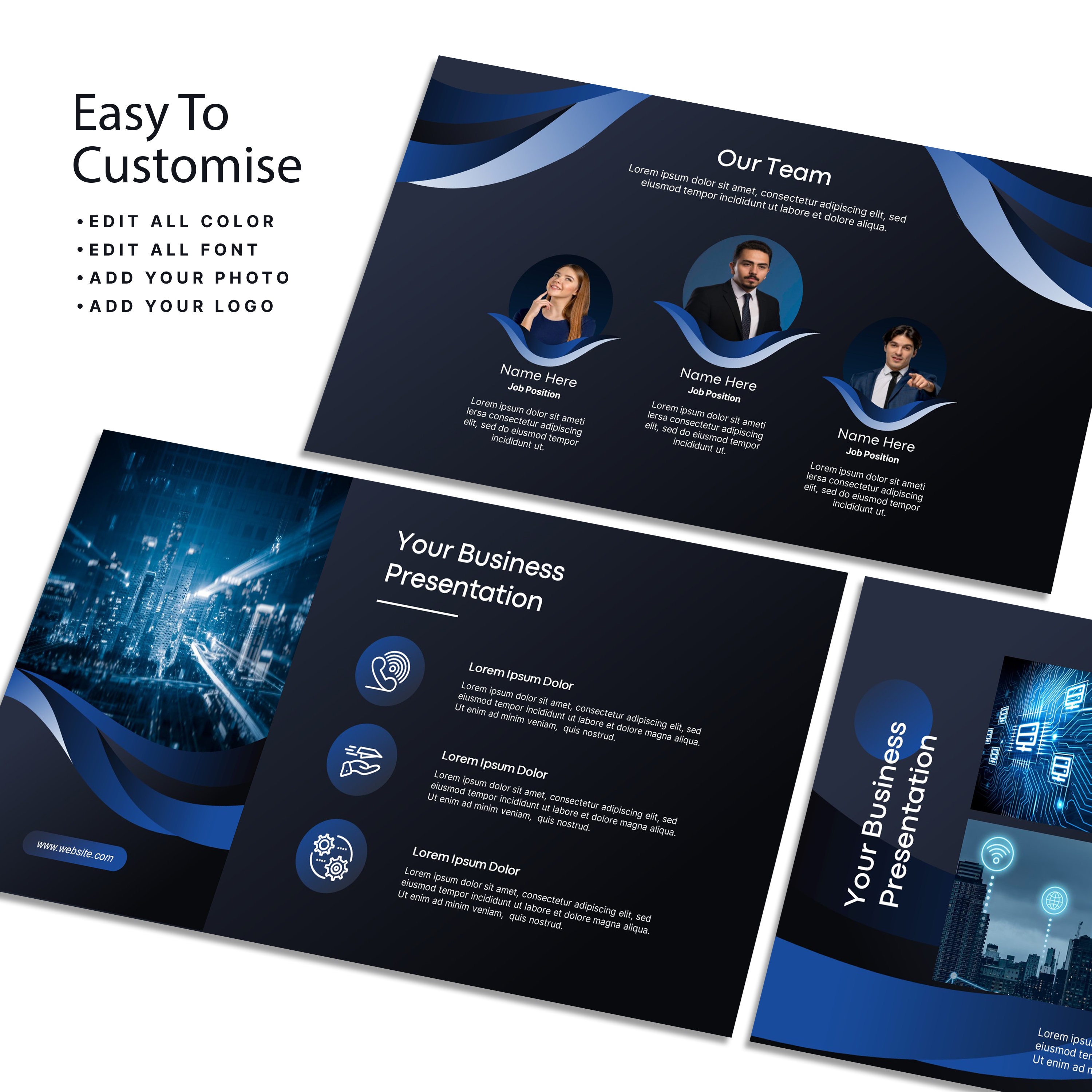 Navy Powerpoint Template 2025 | Business Slide | Minimalist ...