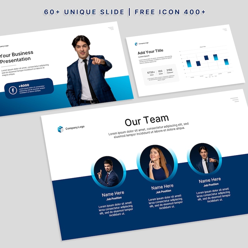 Plantilla moderna azul para PowerPoint 2026, PPT minimalista ...