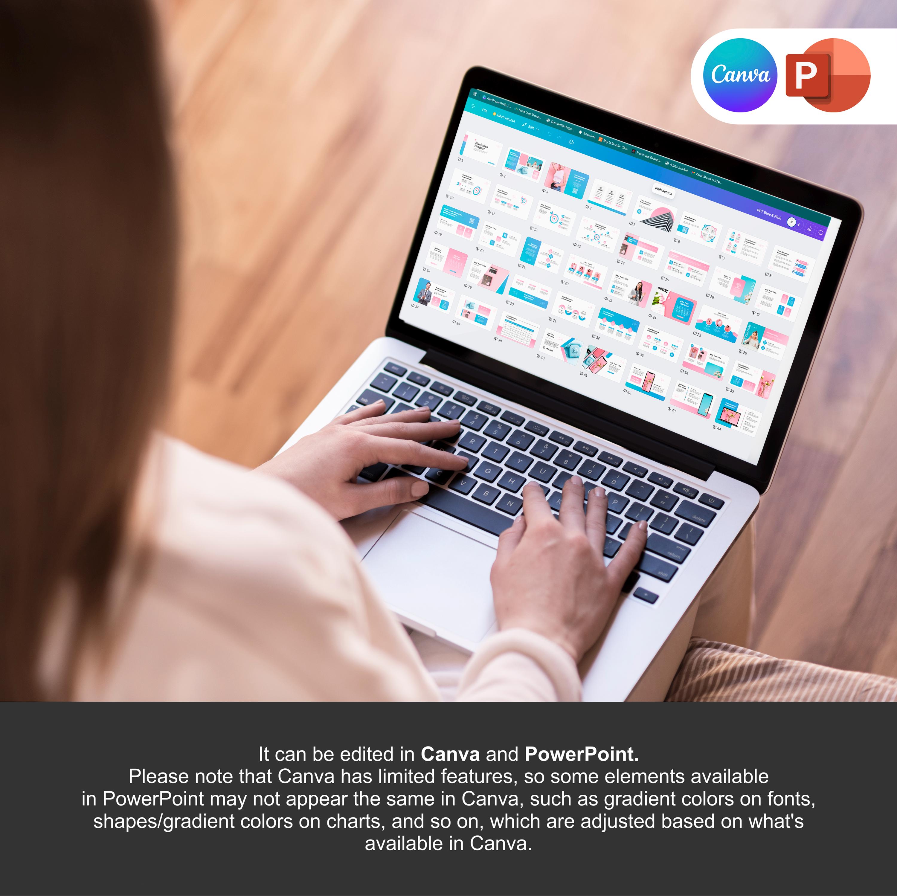 Pink Blue Powerpoint Template | Presentation Slide | Business Strategy ...