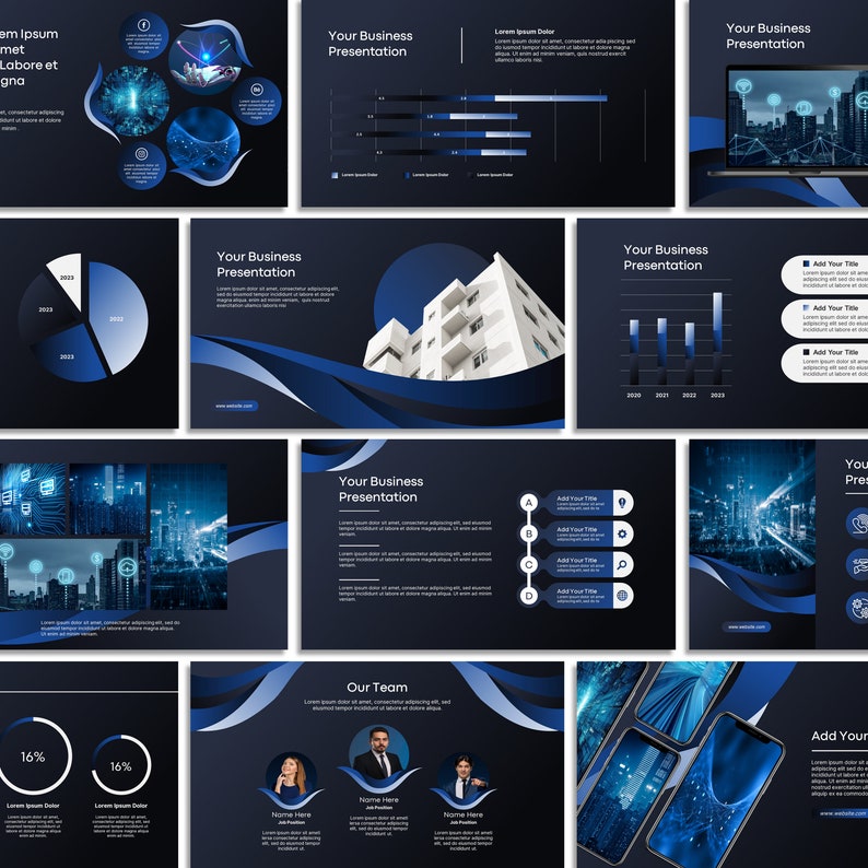 Navy Powerpoint Template 2025 | Business Slide | Minimalist ...
