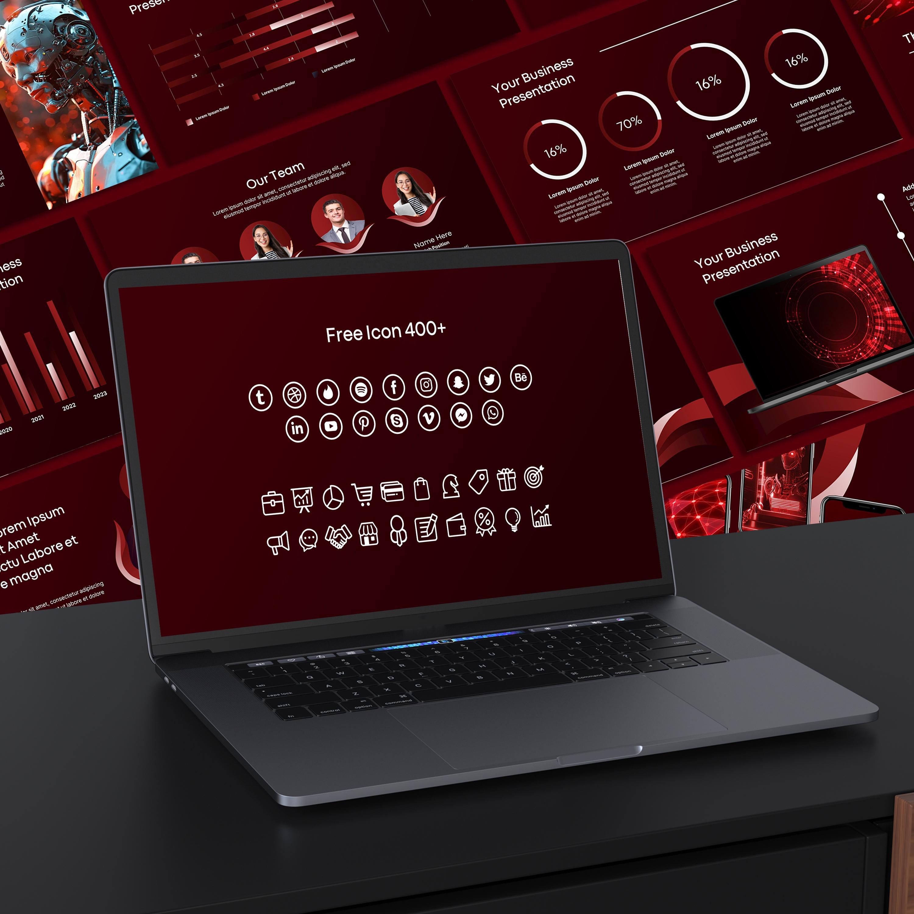 Maroon Powerpoint Template | Modern Presentation | Business Slide | PPT ...