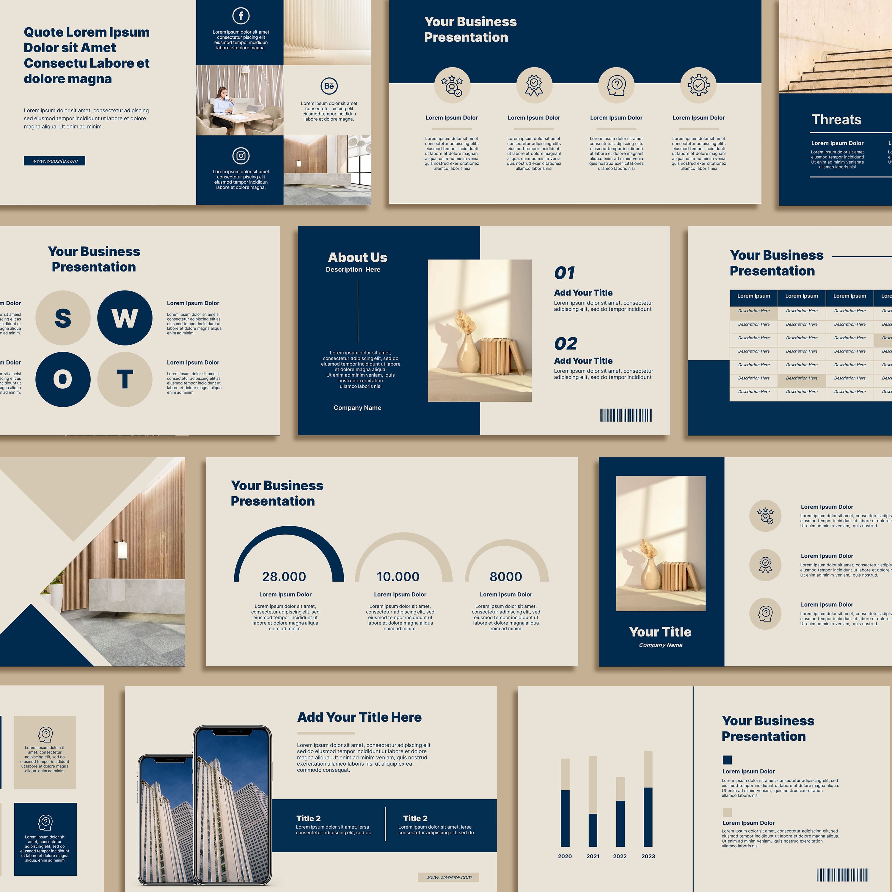 Minimal Blue Powerpoint Template | PPT Minimalist | Persentation Slide ...