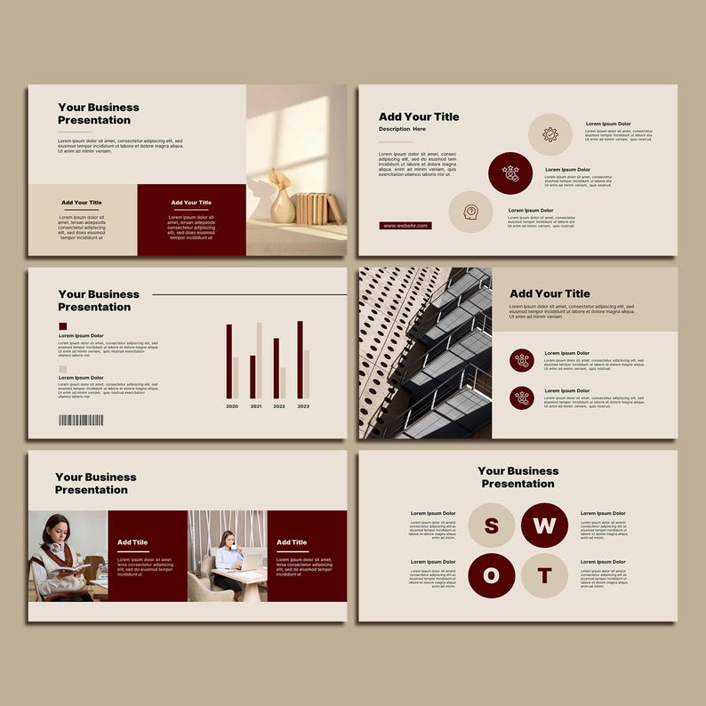 Minimal Maroon Powerpoint Template for Business Presentation - PPT ...