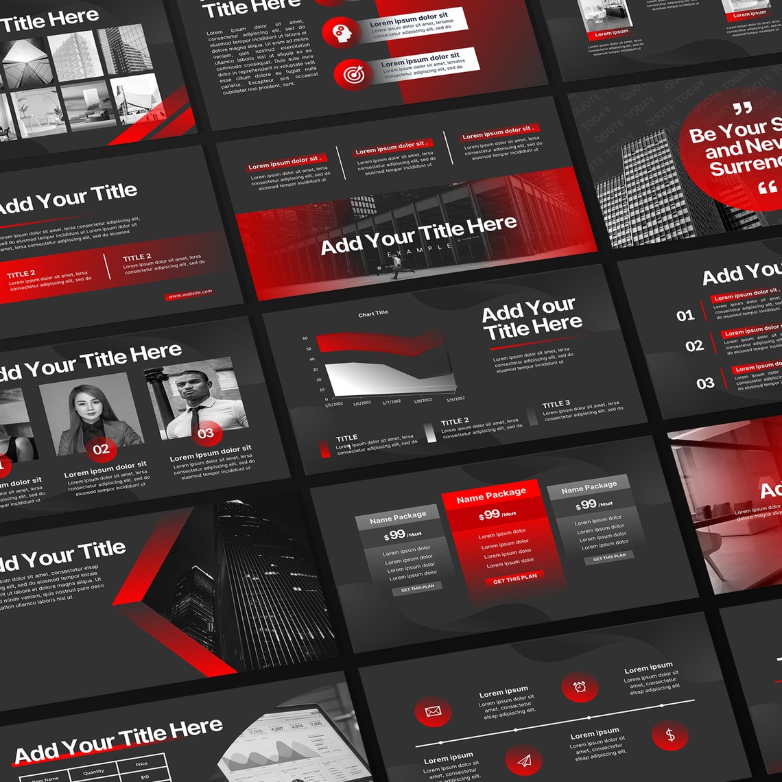 Red and Black Powerpoint Persentation | Powerpoint Template | Ppt ...