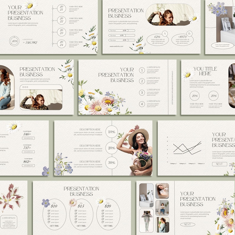 Floral Powerpoint Template | PPT Flower | Business Presentation ...