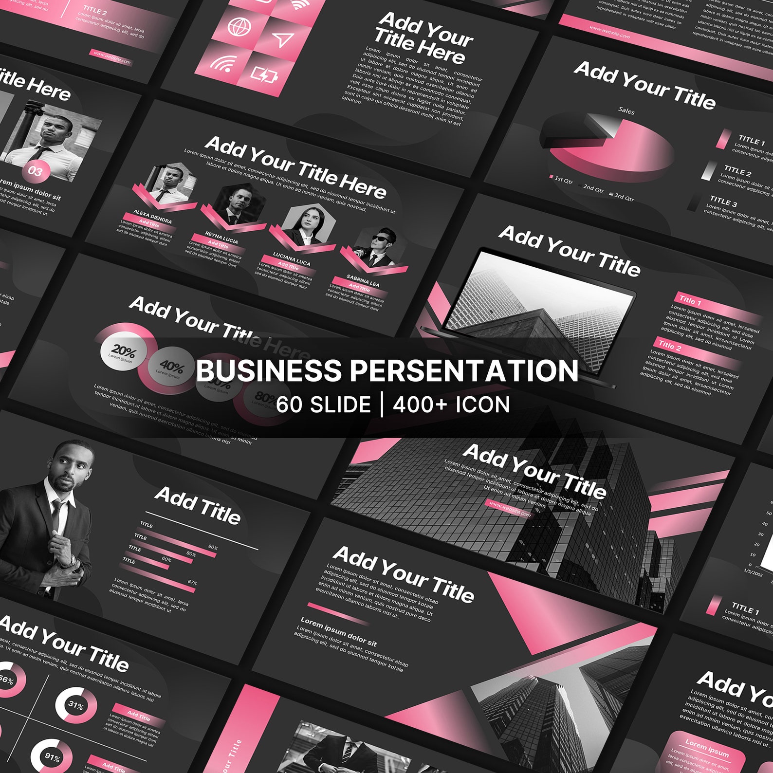 Black Pink Powerpoint Template | PPT Modern 2025 | Presentation Slide ...