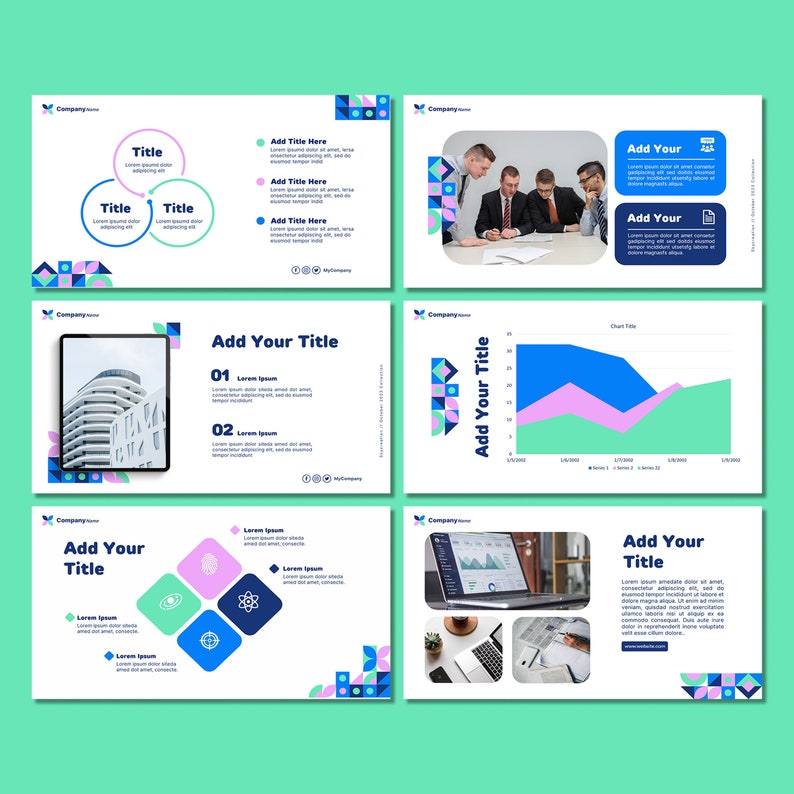 Geometric Powerpoint Template Modern Persentation Minimalist Slide ...