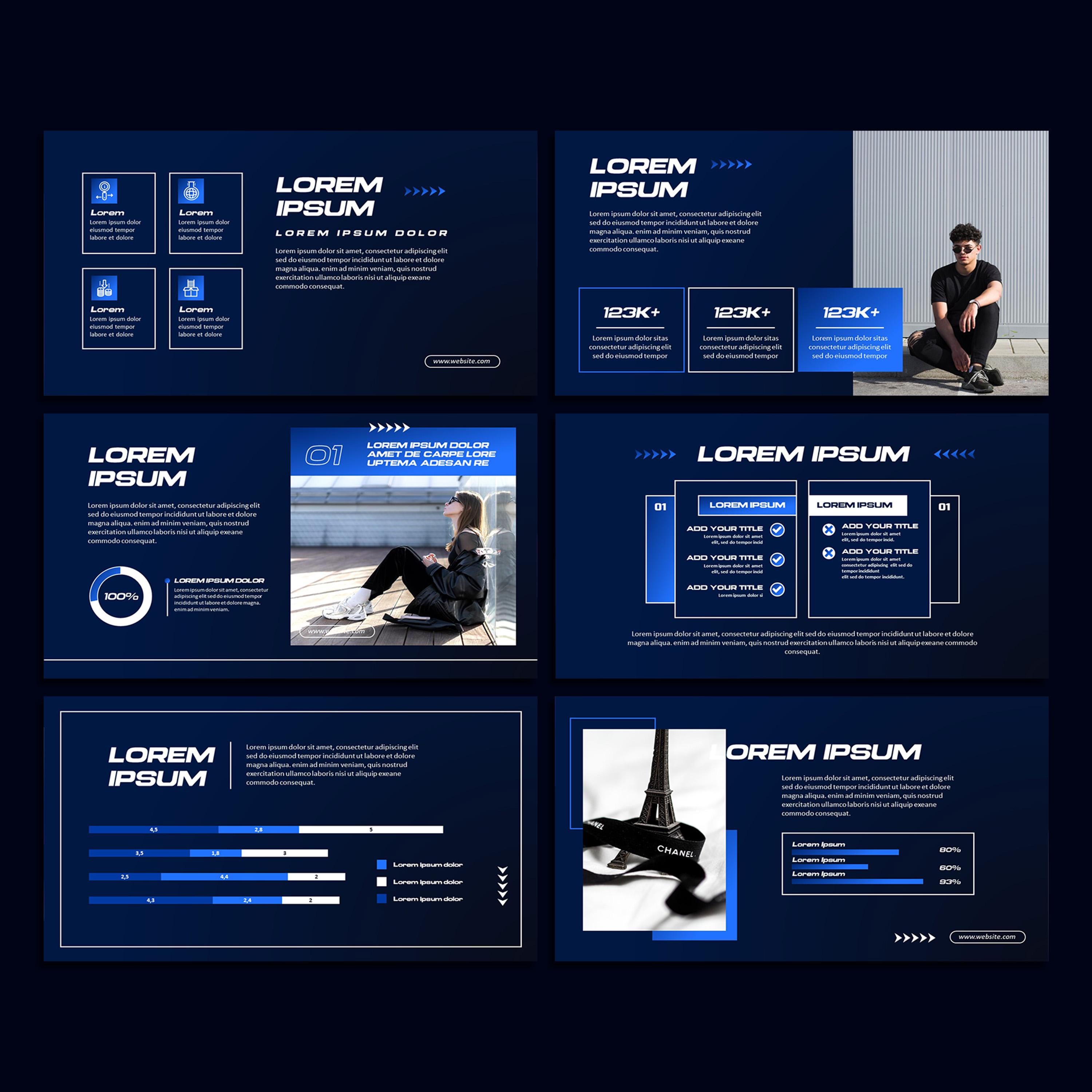 Blue Powerpoint Template | Business Slide | Minimalist Presentation ...