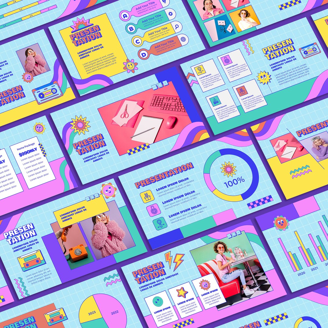 Retro Style Powerpoint Template | Unique Presentation | PPT Vintage ...