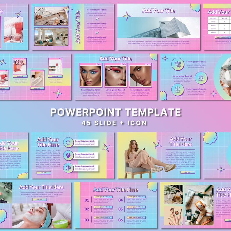 Colorfull Powerpoint Template 2023 Minimalist Persetation - Etsy