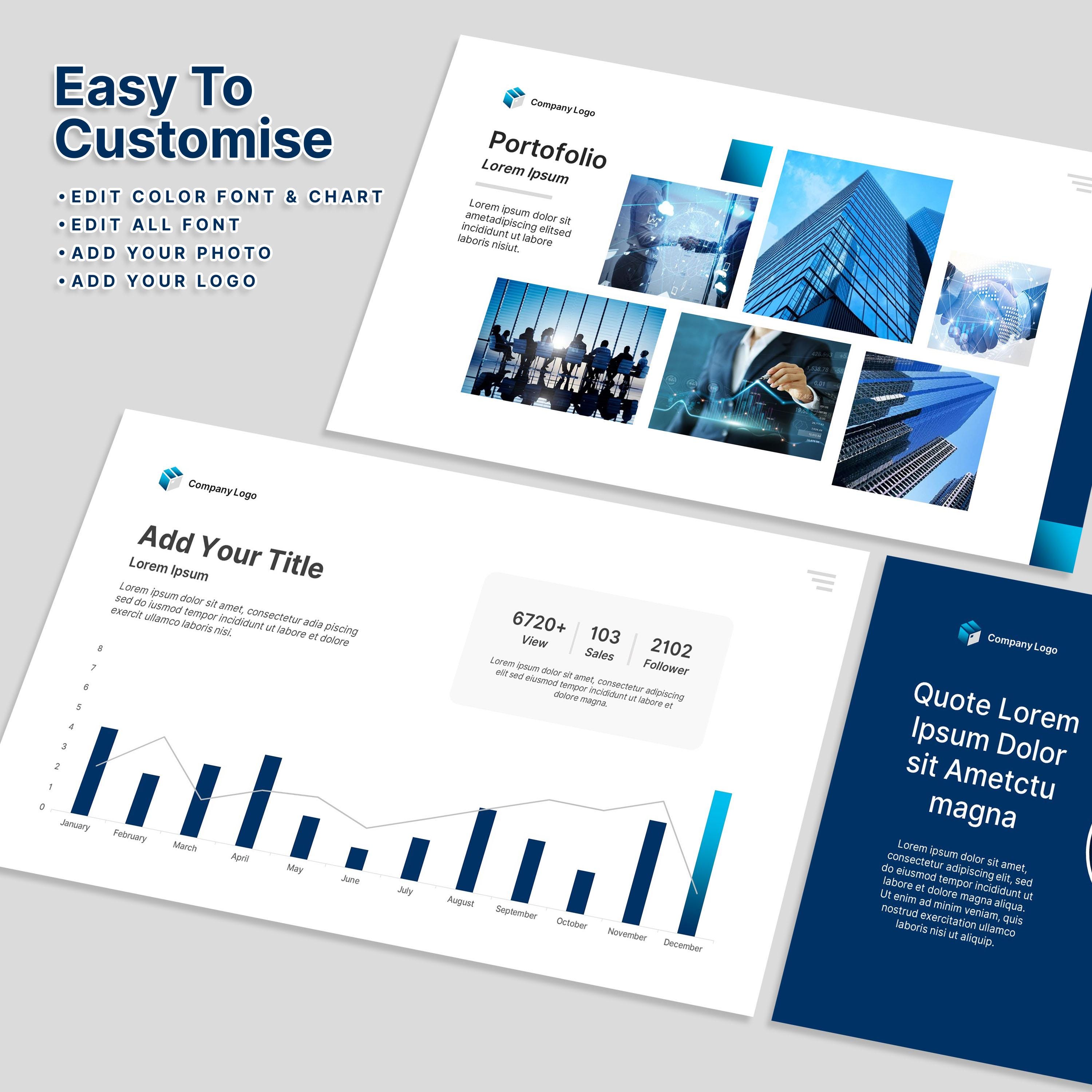 Modern Blue Powerpoint Template 2025, PPT Minimalist, Persentation ...
