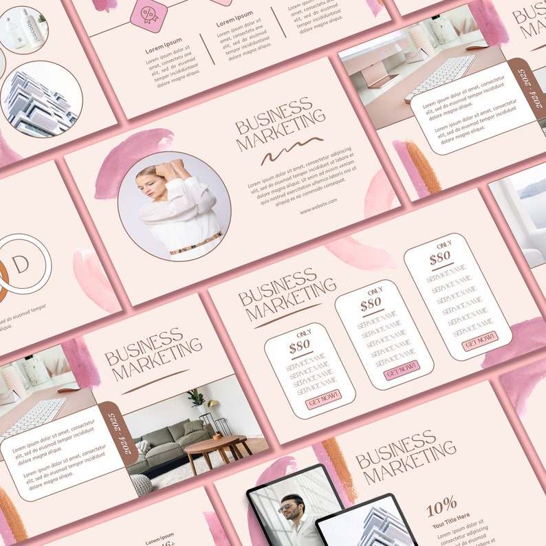 Brush Powerpoint Template | PPT Pink | Business Presentation ...