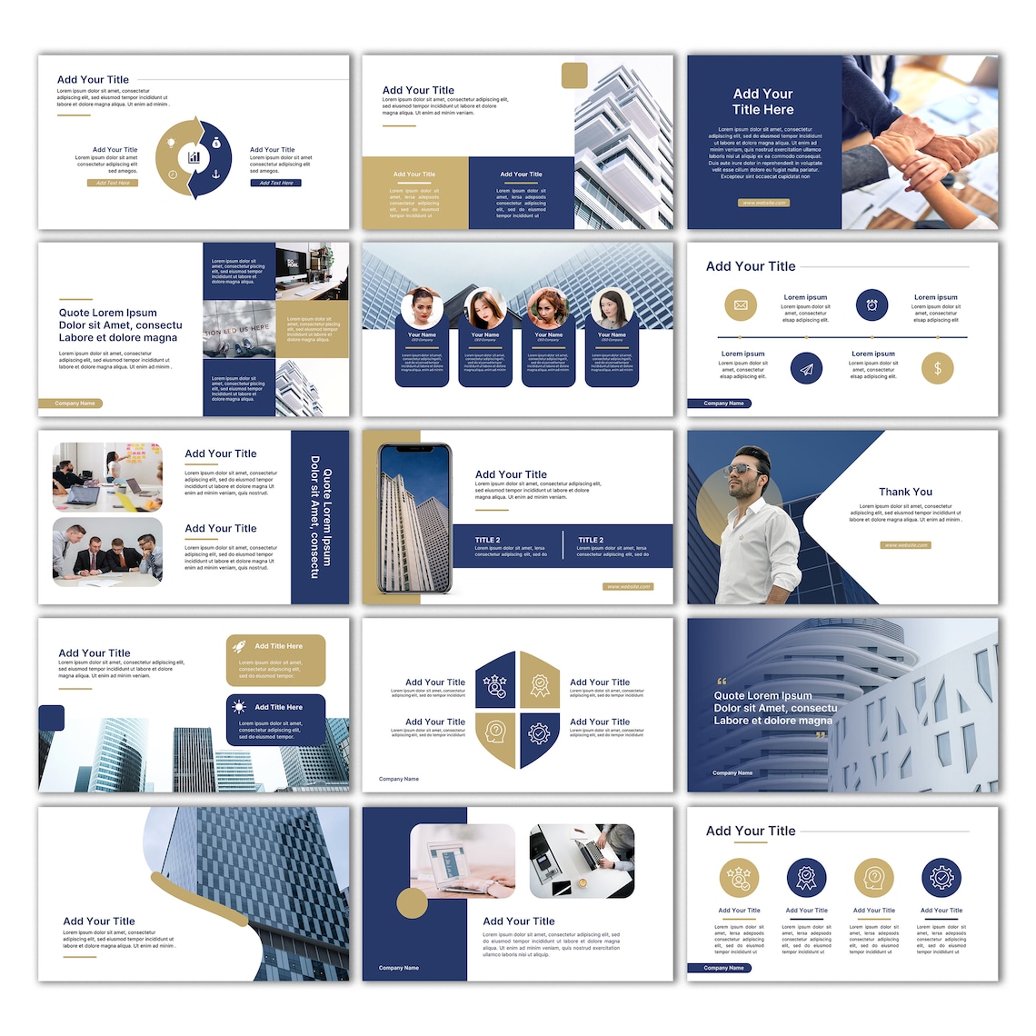 Blue and Gold Powerpoint Template | PPT Templates | Minimalist ...