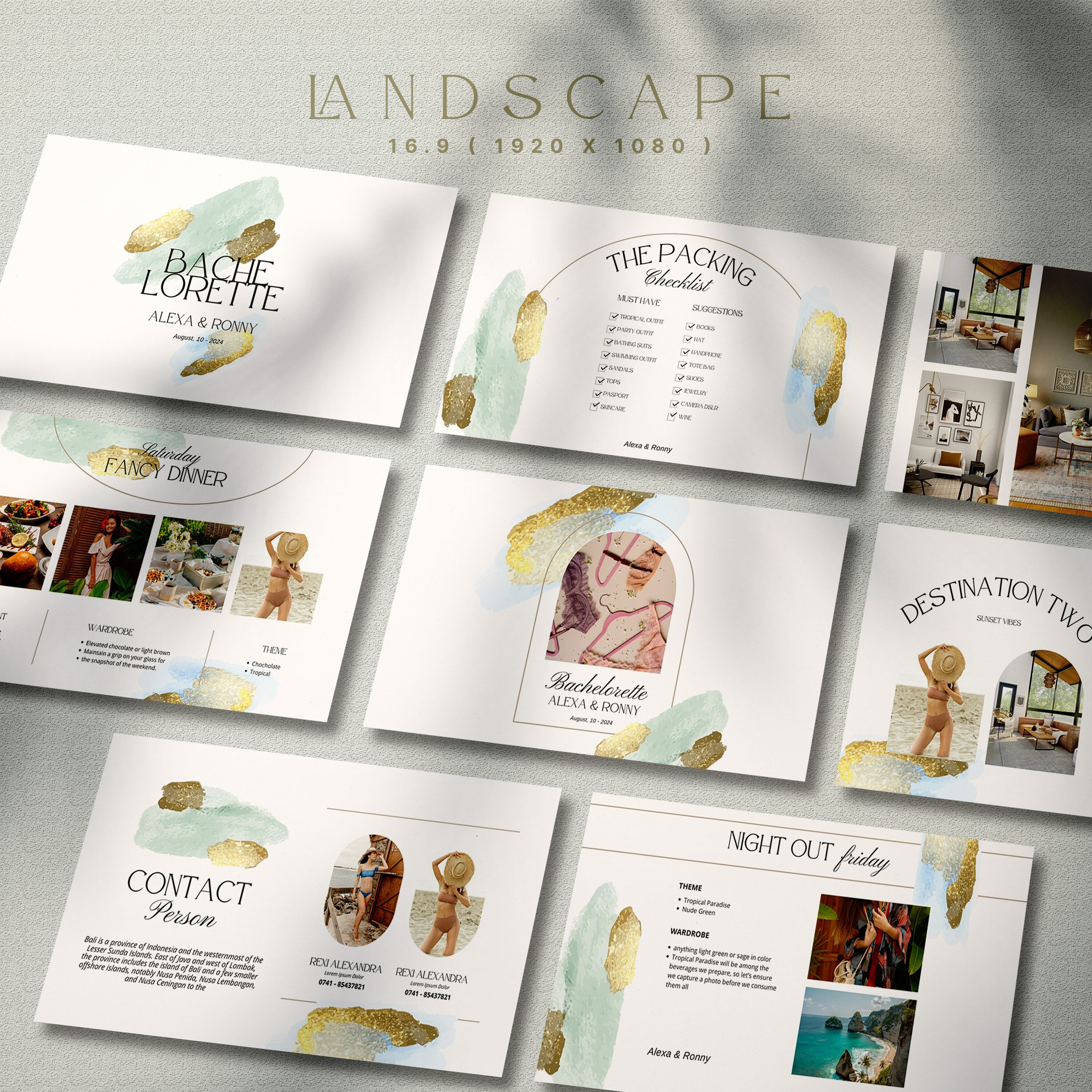 Luxury Gold Bachelorette Itinerary Canva | Bachelor Template ...
