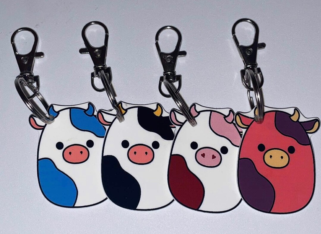 Squishmallow Cow Keychains - Etsy