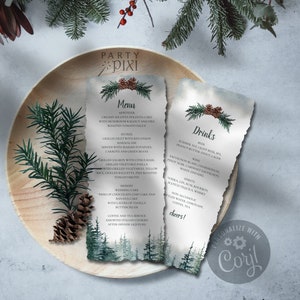 Pine Tree Menu Template Outdoorsy Food and Drink Menu - Etsy
