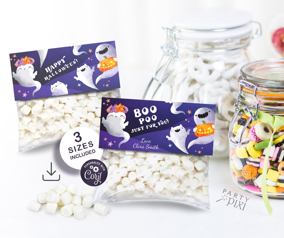 PRINTABLE Ghost Poop Halloween Bag Topper Template, Boo Poo Halloween ...