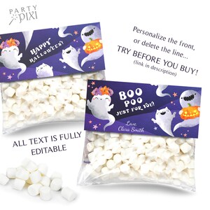 PRINTABLE Halloween Bag Topper Template Set Bundle, Ghost Poop, Bag of ...
