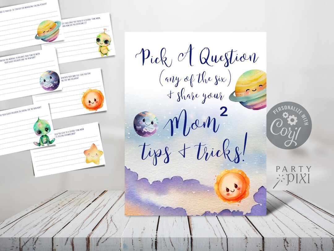 Second Time Mom Baby Shower Advice Cards Template, Printable Words of ...