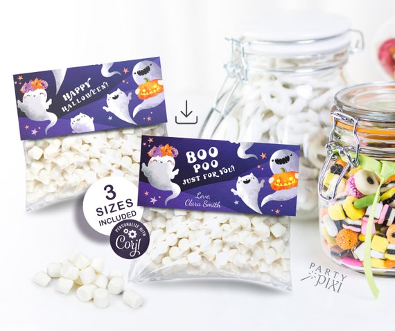 PRINTABLE Ghost Poop Halloween Bag Topper Template Boo Poo - Etsy