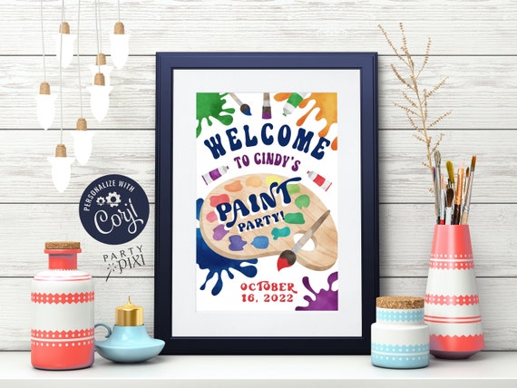Paint Party Sign Template Printable Artist Party Poster - Etsy