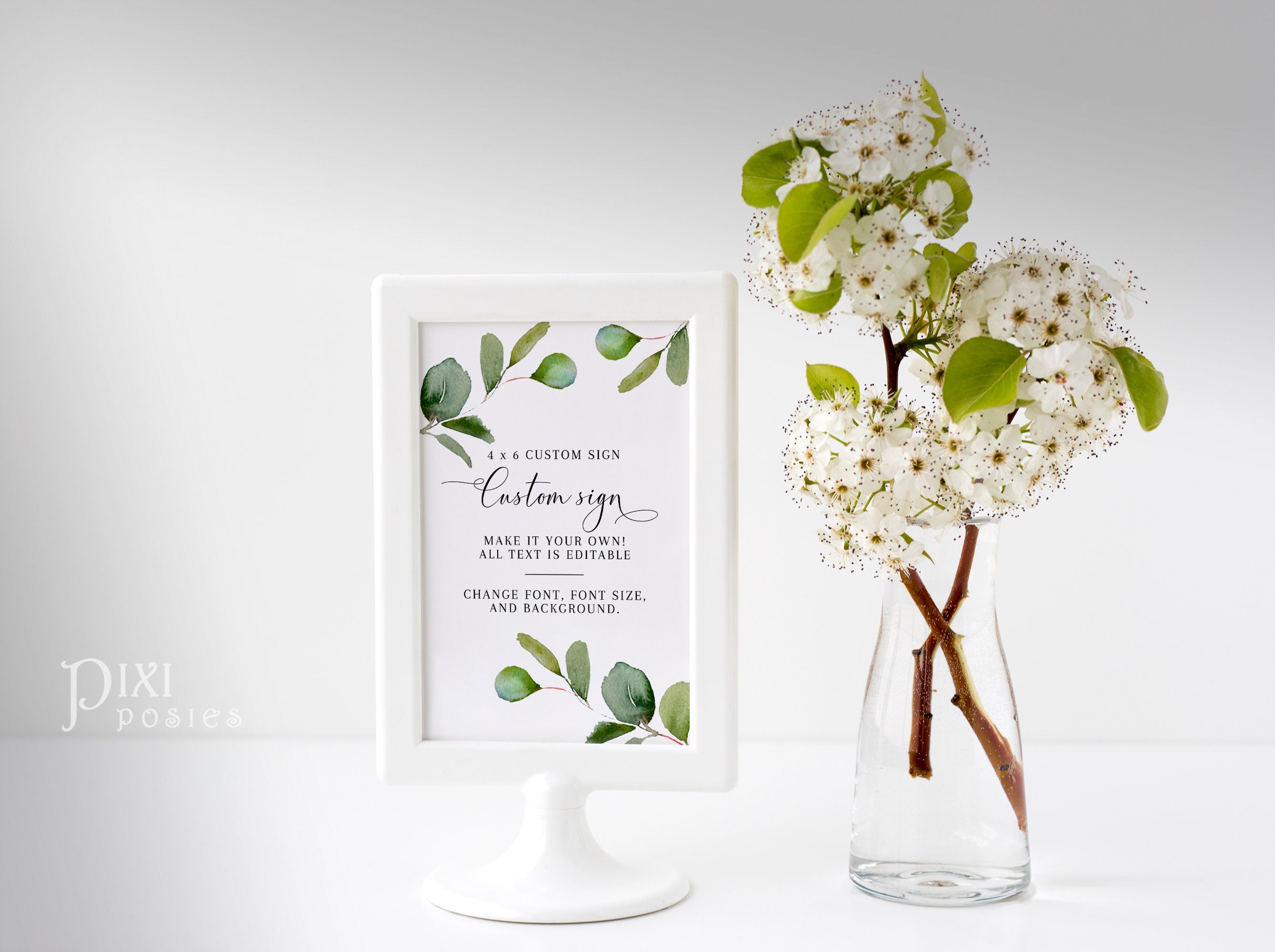 Custom Table Top Sign for Wedding Day, Printable Download Eucalyptus ...