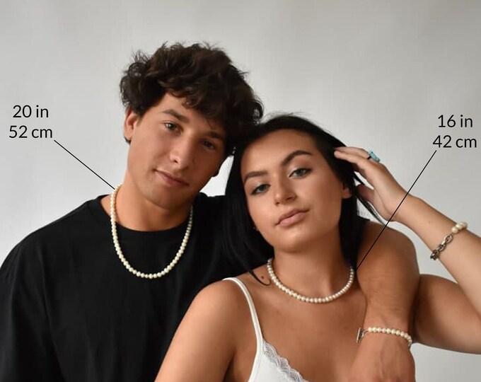 Real Freshwater Pearls for Men Cultured Pearl Necklace for | Etsy