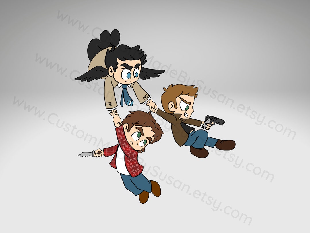 DIGITAL FILE - SPN, Supernatural, Cas Flying - Jpg, Pdf, Png, Psd, Svg ...