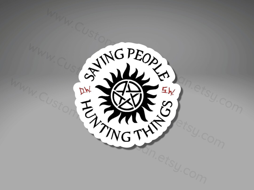 VINYL STICKER SPN, Saving People, Hunting Things Waterproof, Laminated ...