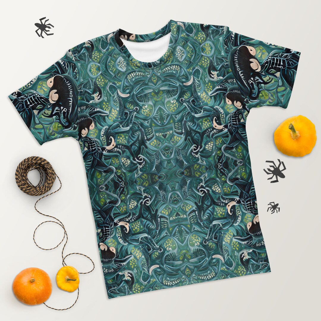 Psychedelic Visions Xenomorph Pattern All Over Print Shirt Ancient ...