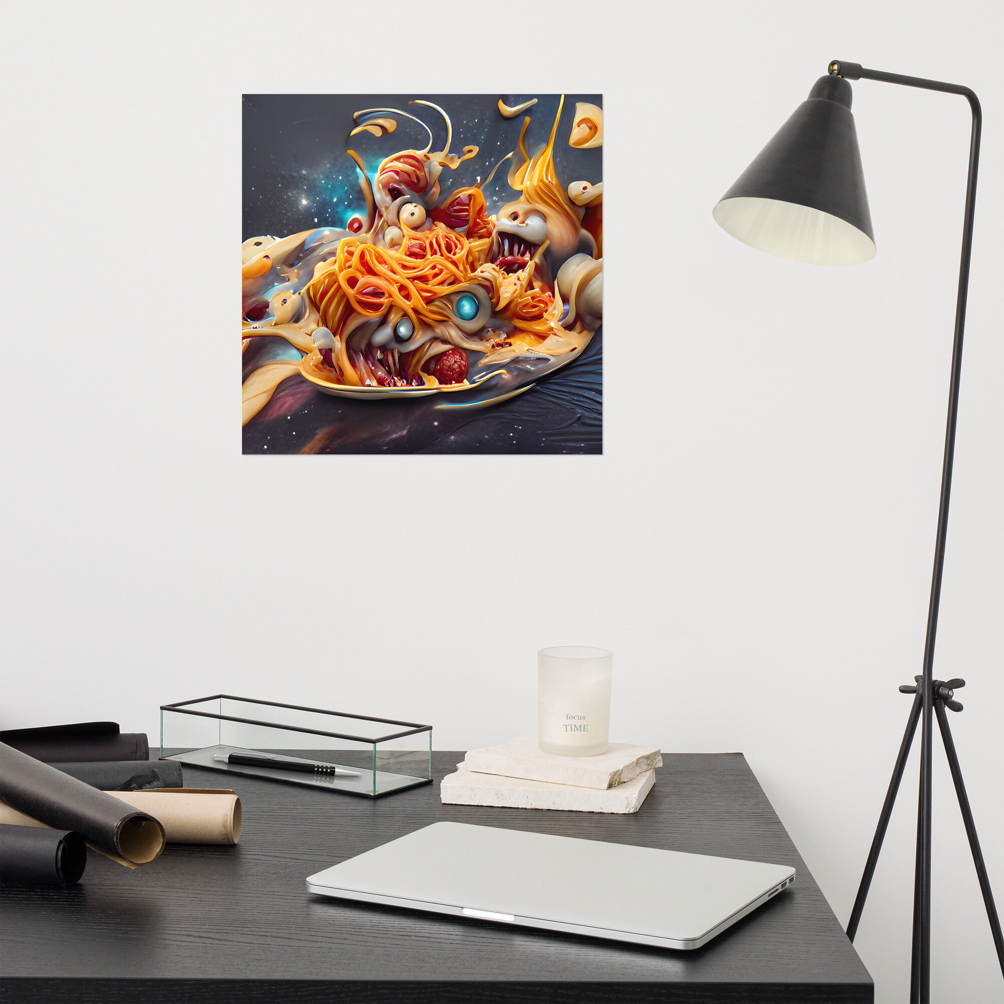Cosmic Horror Erupts From Plate of Spaghetti - Poster Print on High ...