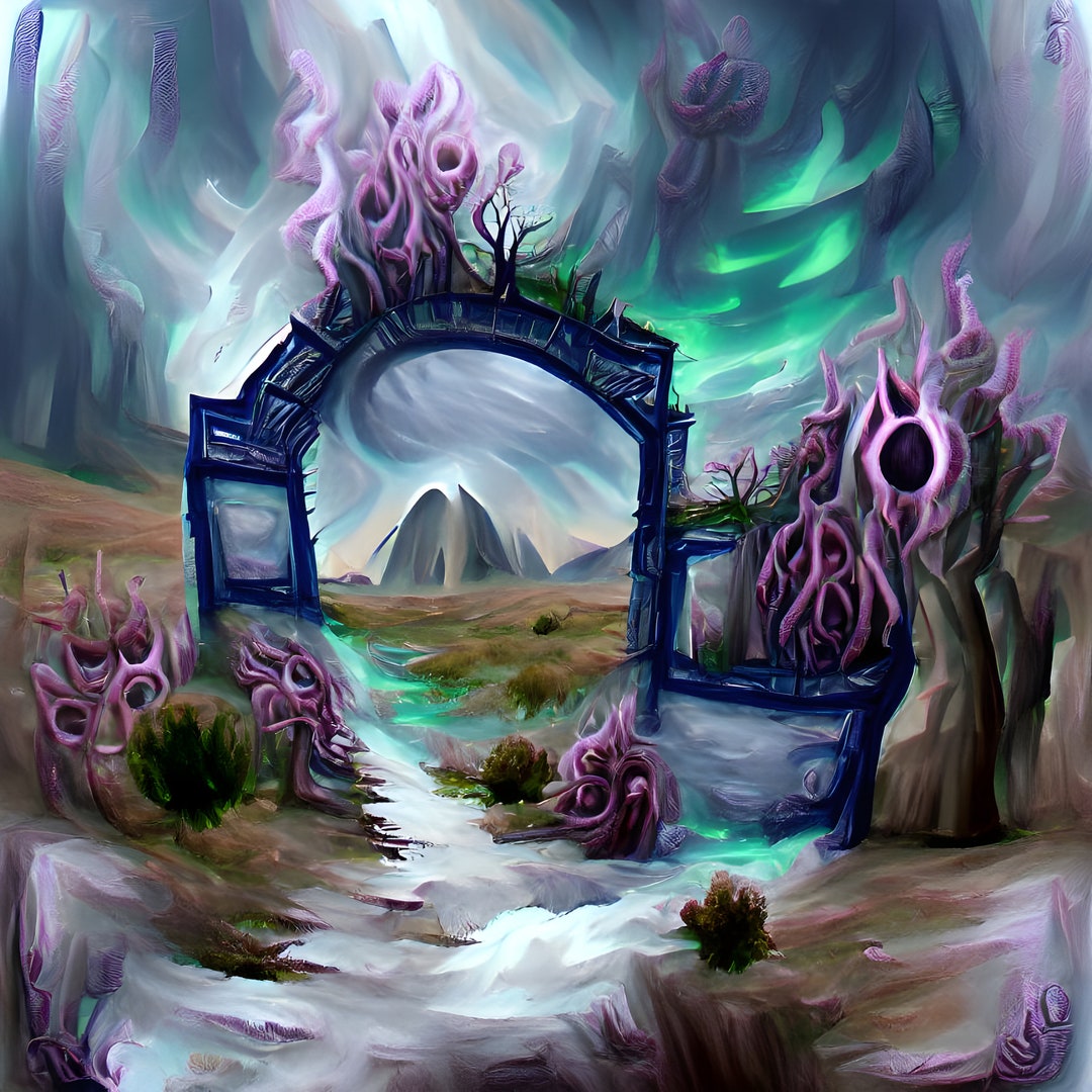 Portal to Eldritch Landscape - Canvas Print - Lovecraftian, Atmospheric ...