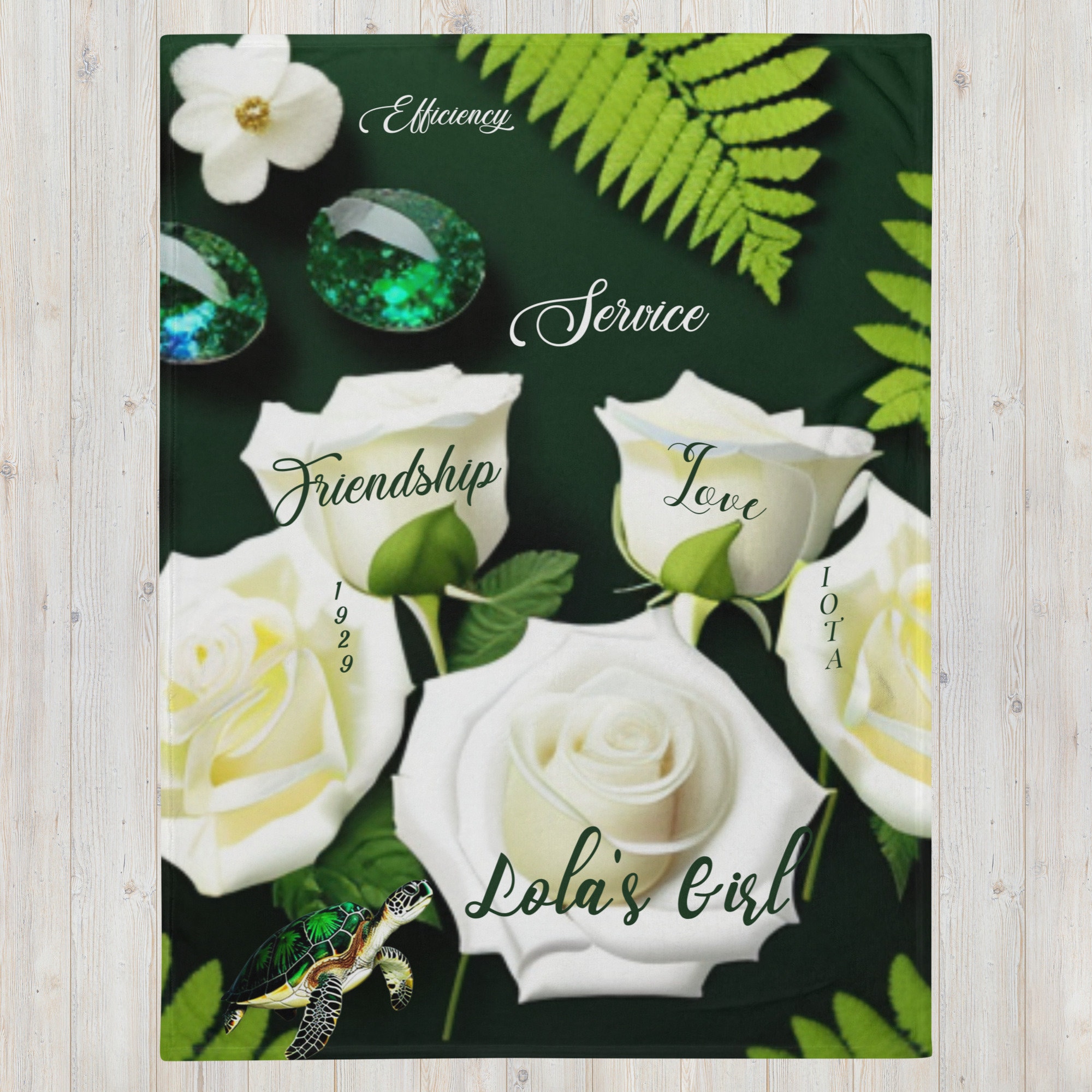 Lola's Girl Blanket| Iota Phi Lambda Sorority Inspired| Green and White| Sorority Gifts and Must ...