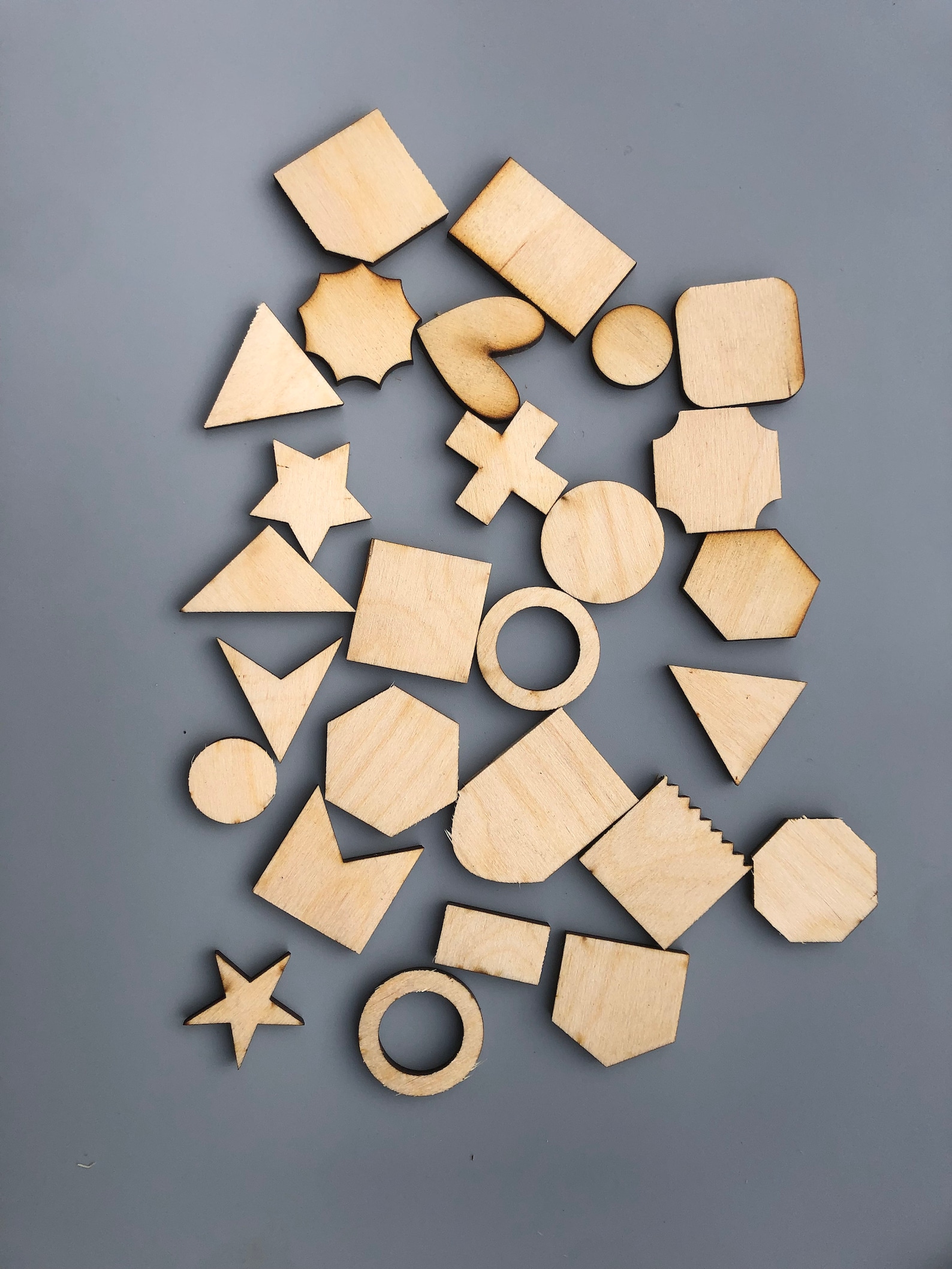 Pack of 30 Assorted Wooden Shapes - Etsy