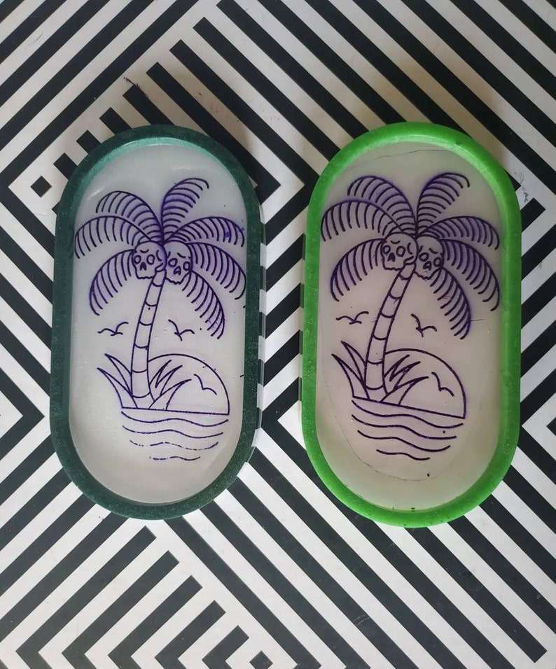 Palm Tree Tattoo Stencil Tray - Etsy