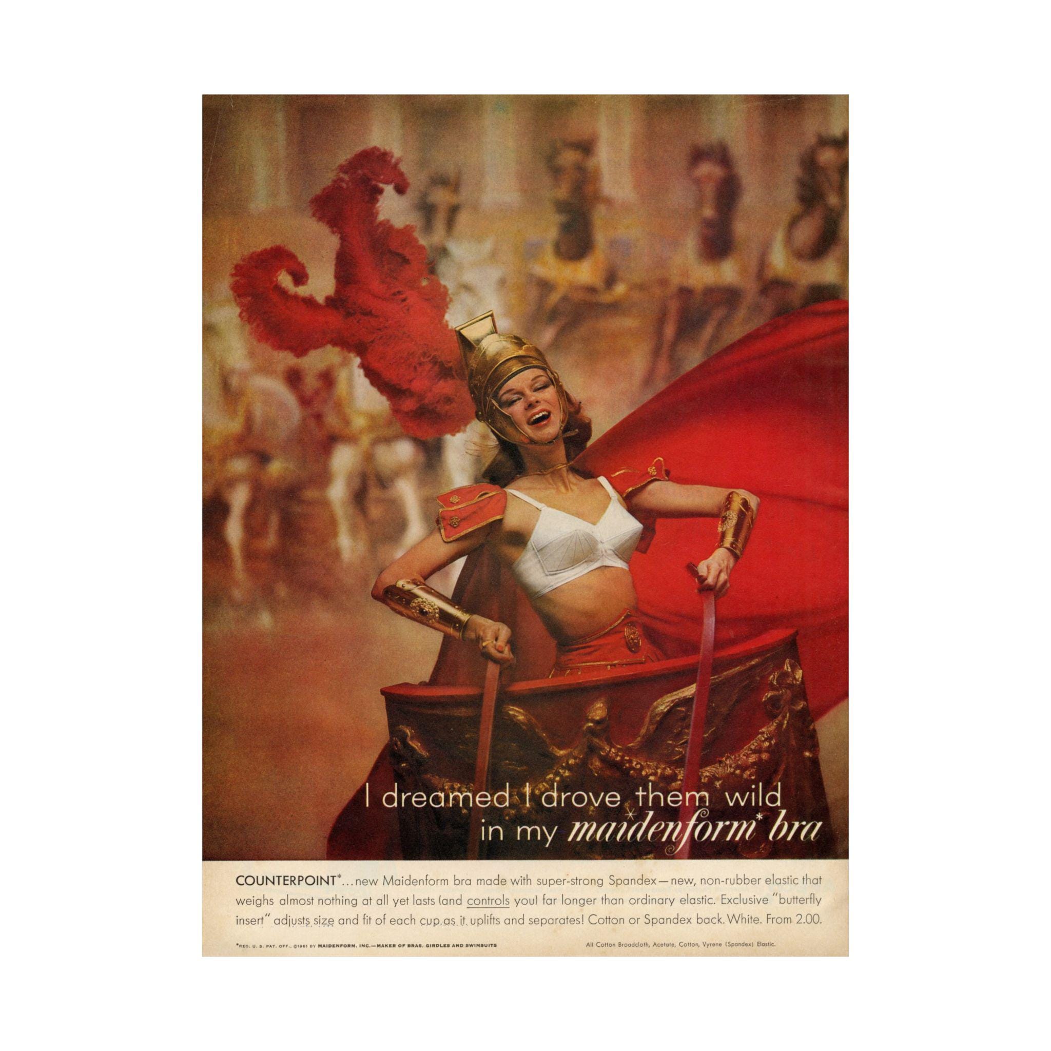 Vintage Maidenform Bra Lingere Poster Red Beauty Decor Feminine ...