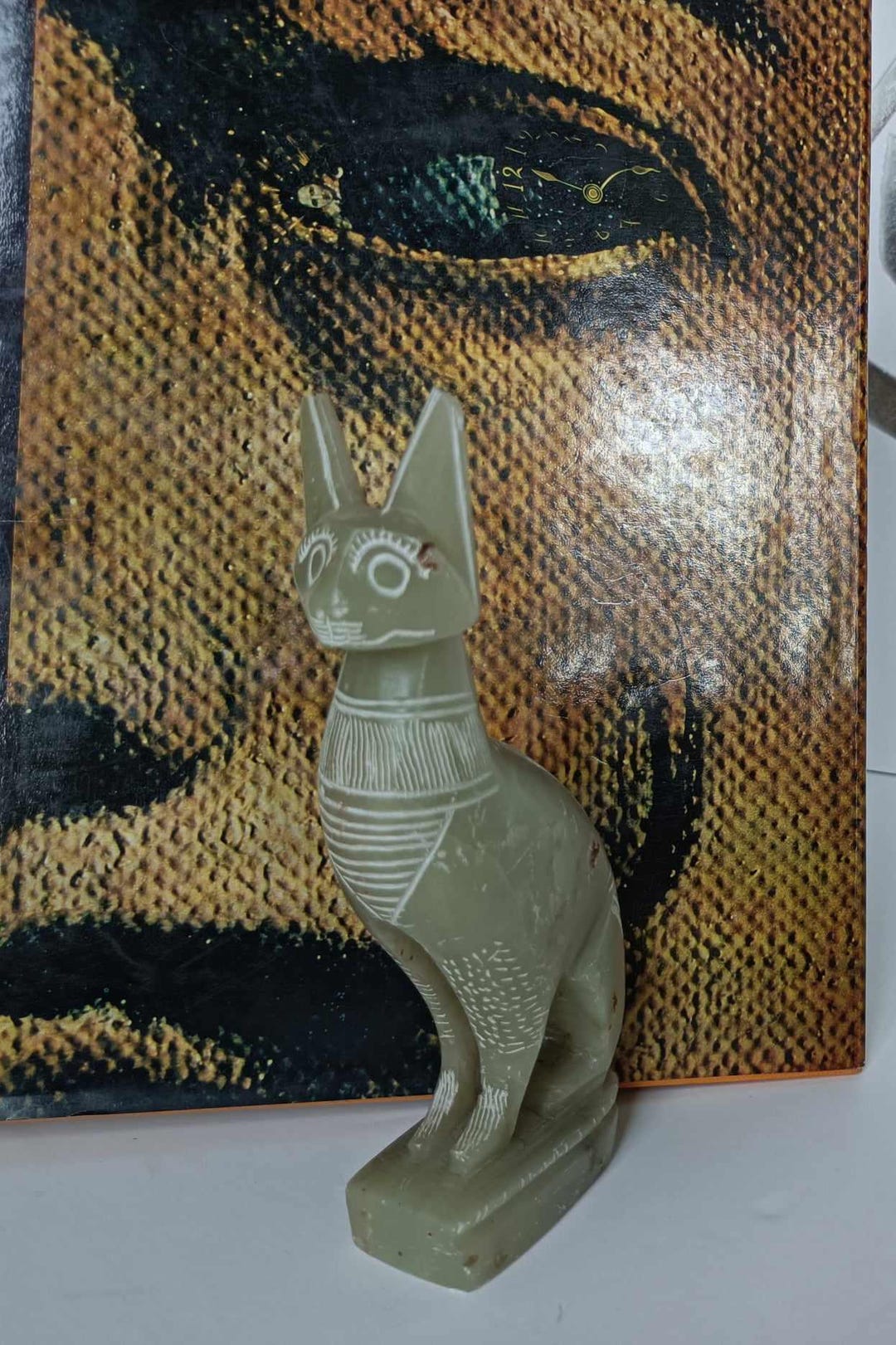 Egyptian Goddess Bastet Cat Alabaster Statue. Egyptian Goddess of the ...