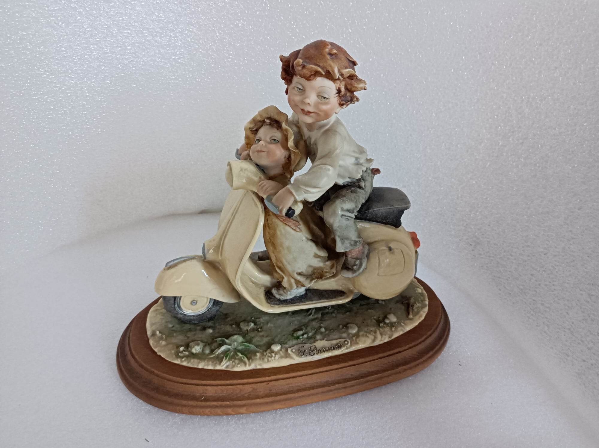 Retro Capodimonte G.armani 'kids Riding Bike' Statue. - Etsy