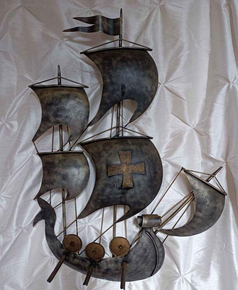 Vintage Pirate Ship Brutalist Metal Wall Sculpture. - Etsy