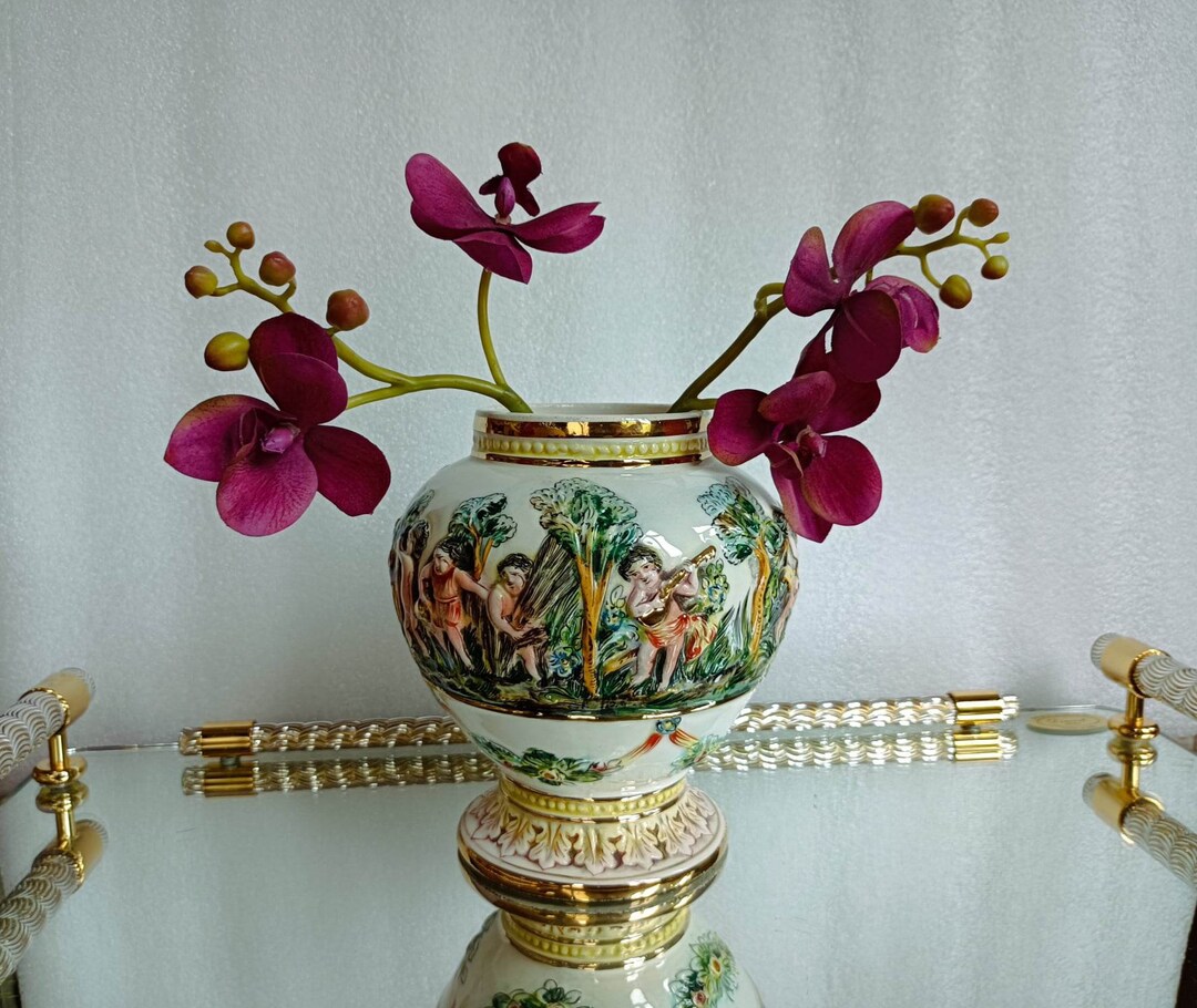Ancient Capodimonte 1817 Porcelain Vase With Putties. - Etsy