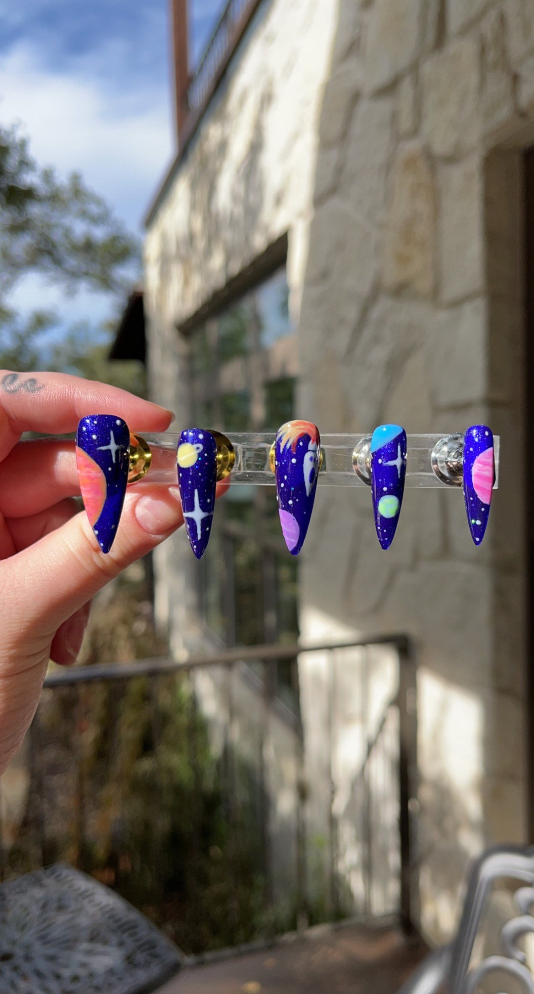 Cool Galaxy Space Nails Press on Nails Hand Painted - Etsy