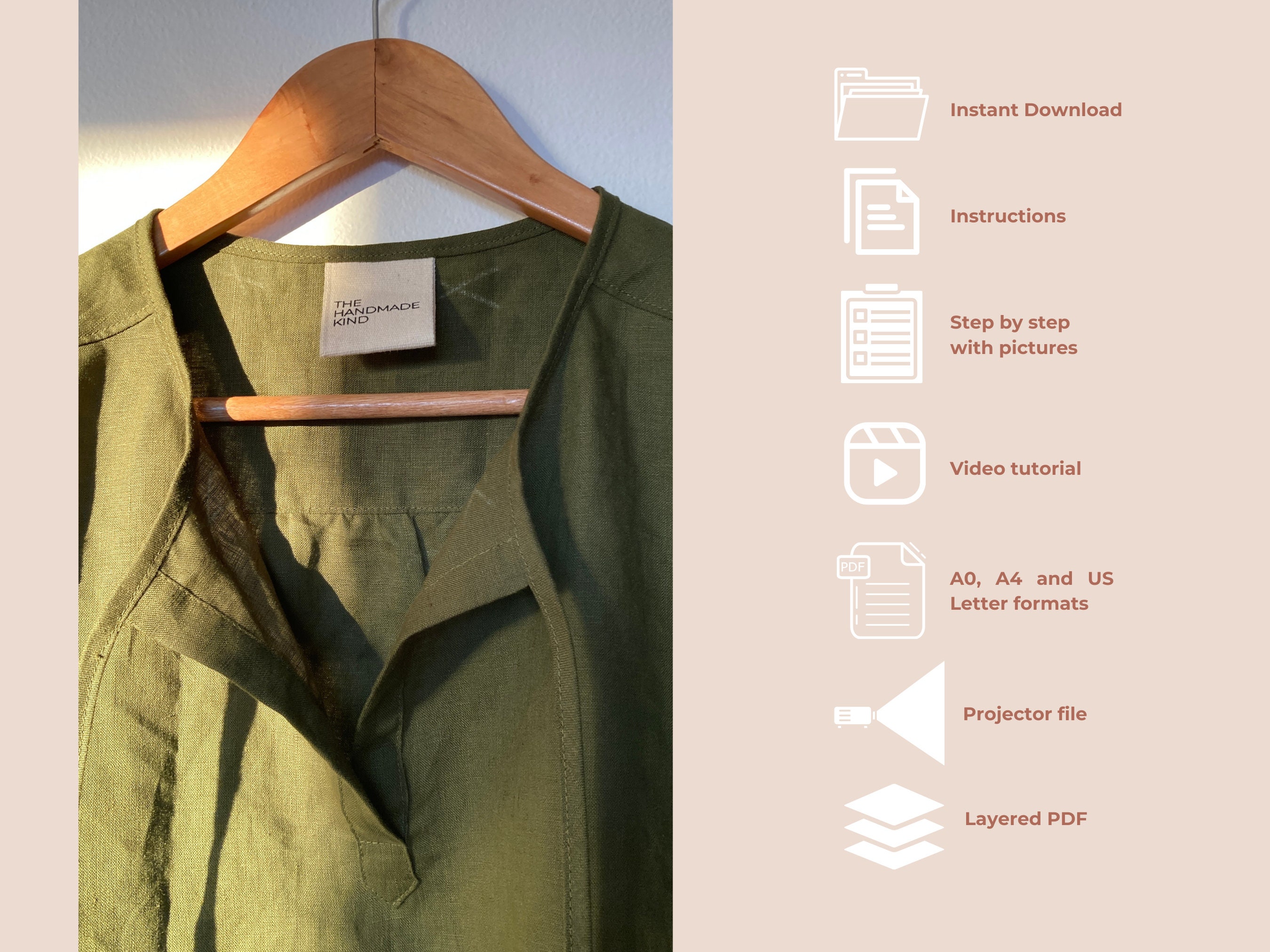 Meg Blouse PDF Sewing Pattern Instant Download the Handmade Kind - Etsy