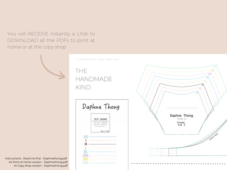 Daphne Thong PDF Lingerie Sewing Pattern Instant Download - Etsy