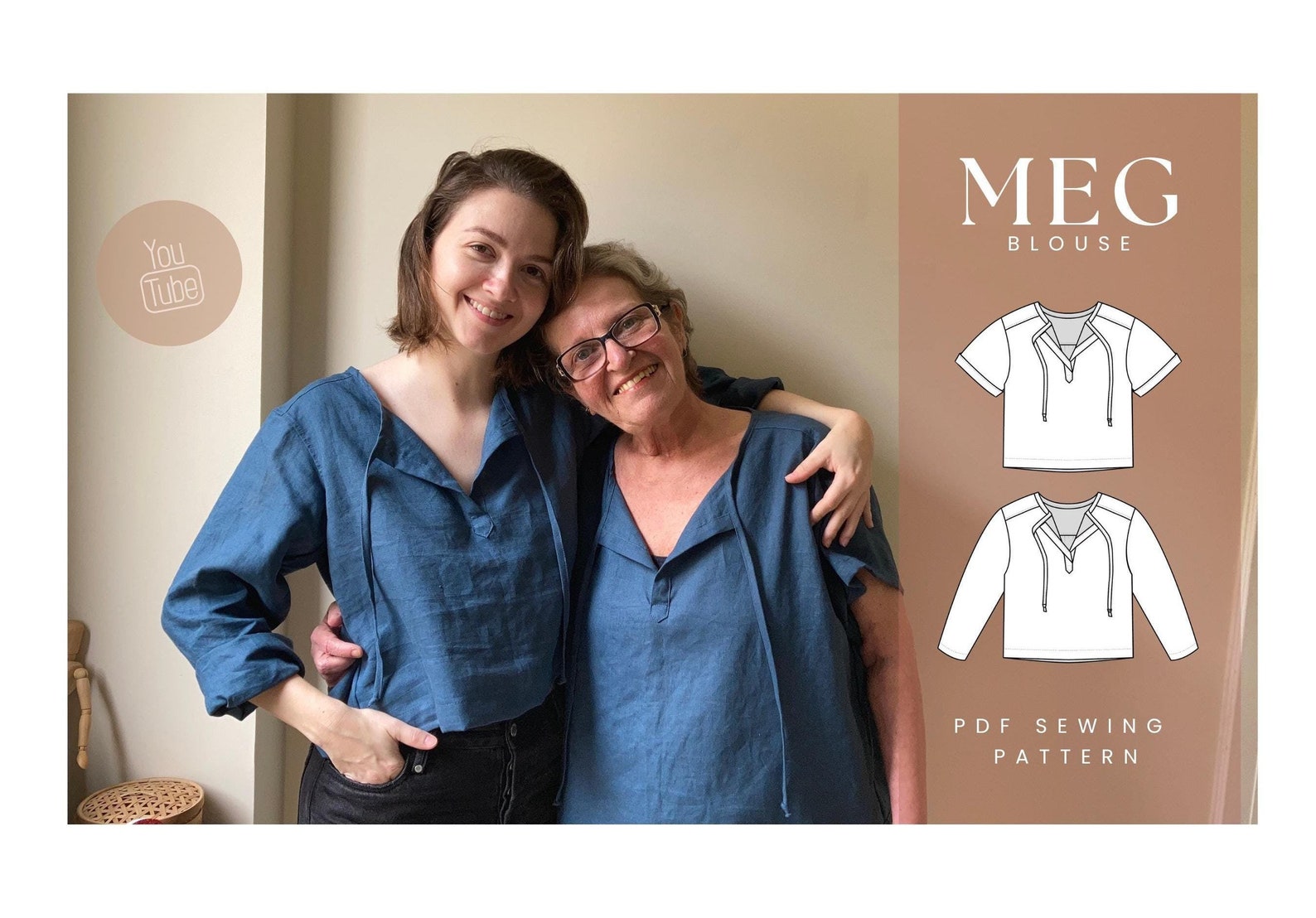 Meg Blouse PDF Sewing Pattern Instant Download the Handmade Kind - Etsy