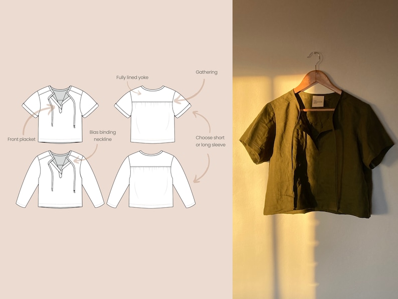 Meg Blouse PDF Sewing Pattern Instant Download the Handmade Kind - Etsy