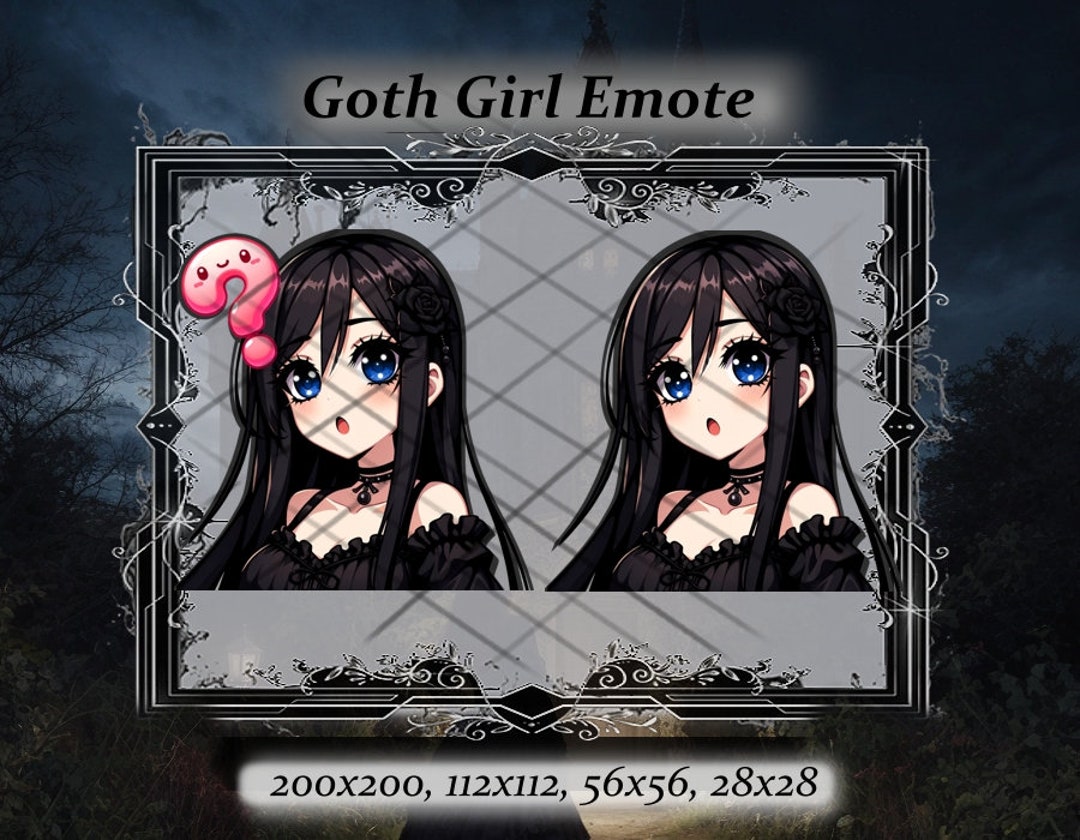 Goth Girl Twitch Emote Anime Emote, Question Emote, Alt Girl,twitch ...