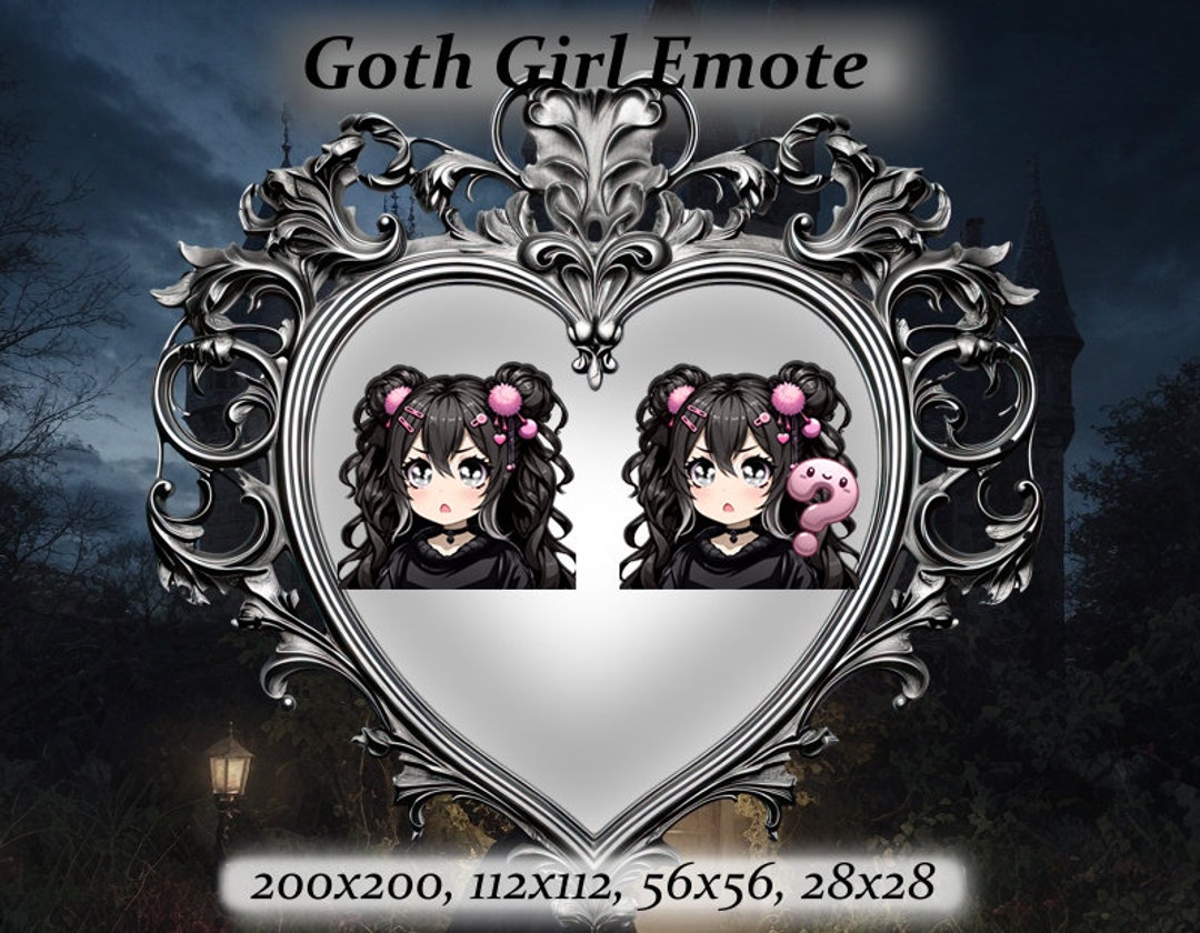 Goth Girl Twitch Emote - Anime Emote, Confused Emote, Alt Girl,twitch ...