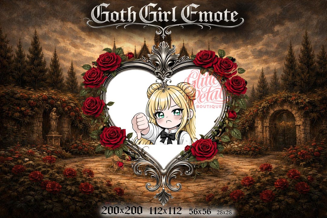 Goth Girl Thumbs Down Emote – Blonde Anime Chibi - Etsy