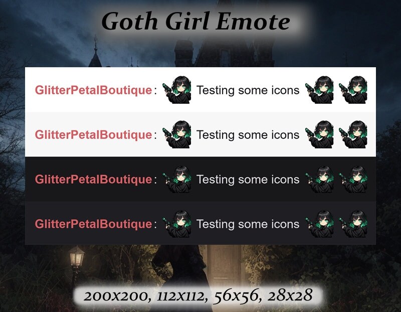 Goth Girl Twitch Emote Anime Emote,green Hair Goth, Alt Girl, Twitch ...